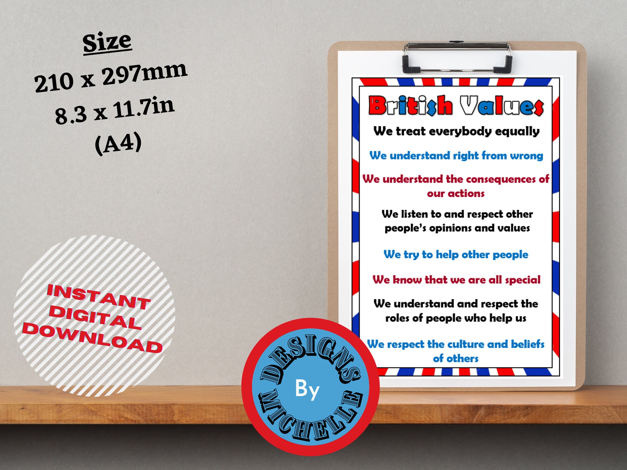 Toys & Games Learning & School British Values Poster Display Printable ...