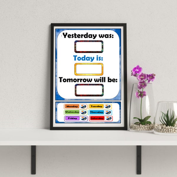 Days of the Week Chart - Etsy Canada