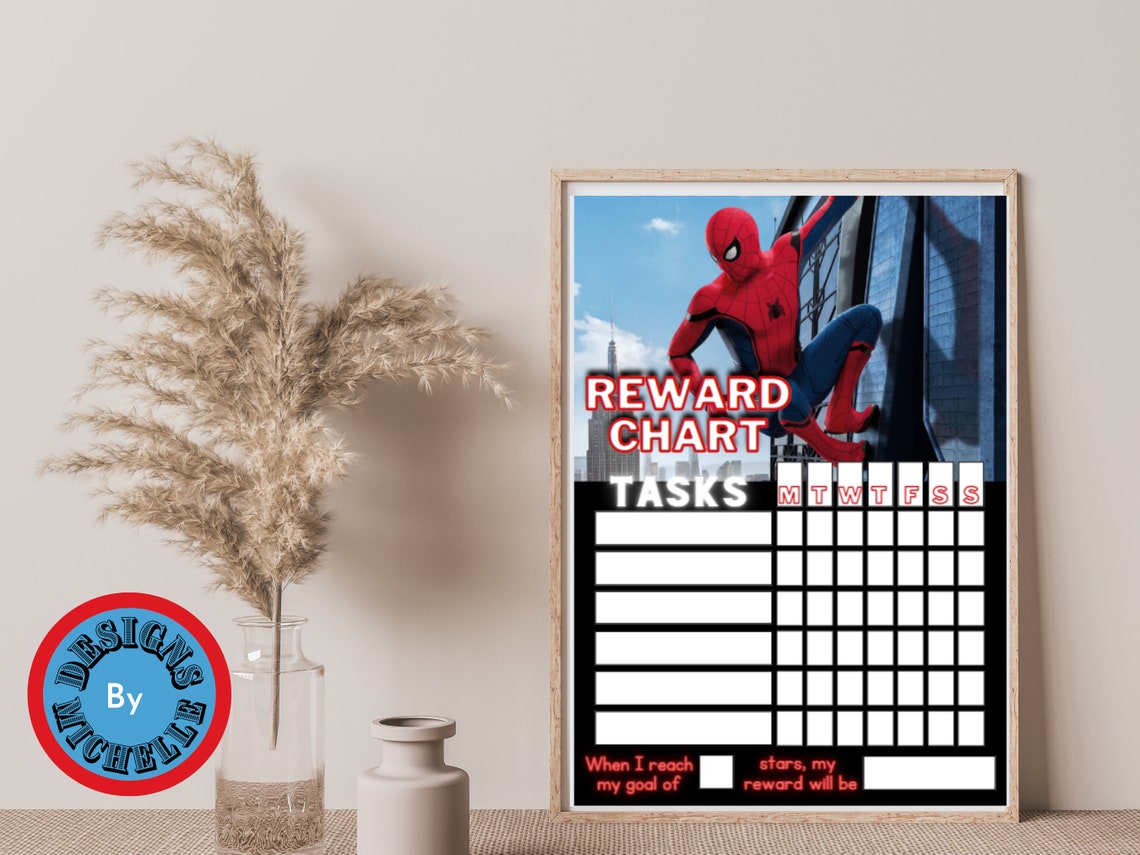 Printable Reward Chart Spiderman Star Chart Behaviour Chart - Etsy