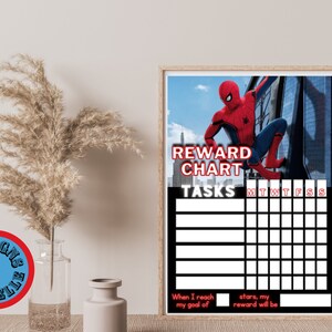 Printable Reward Chart Spiderman Star Chart Behaviour Chart - Etsy