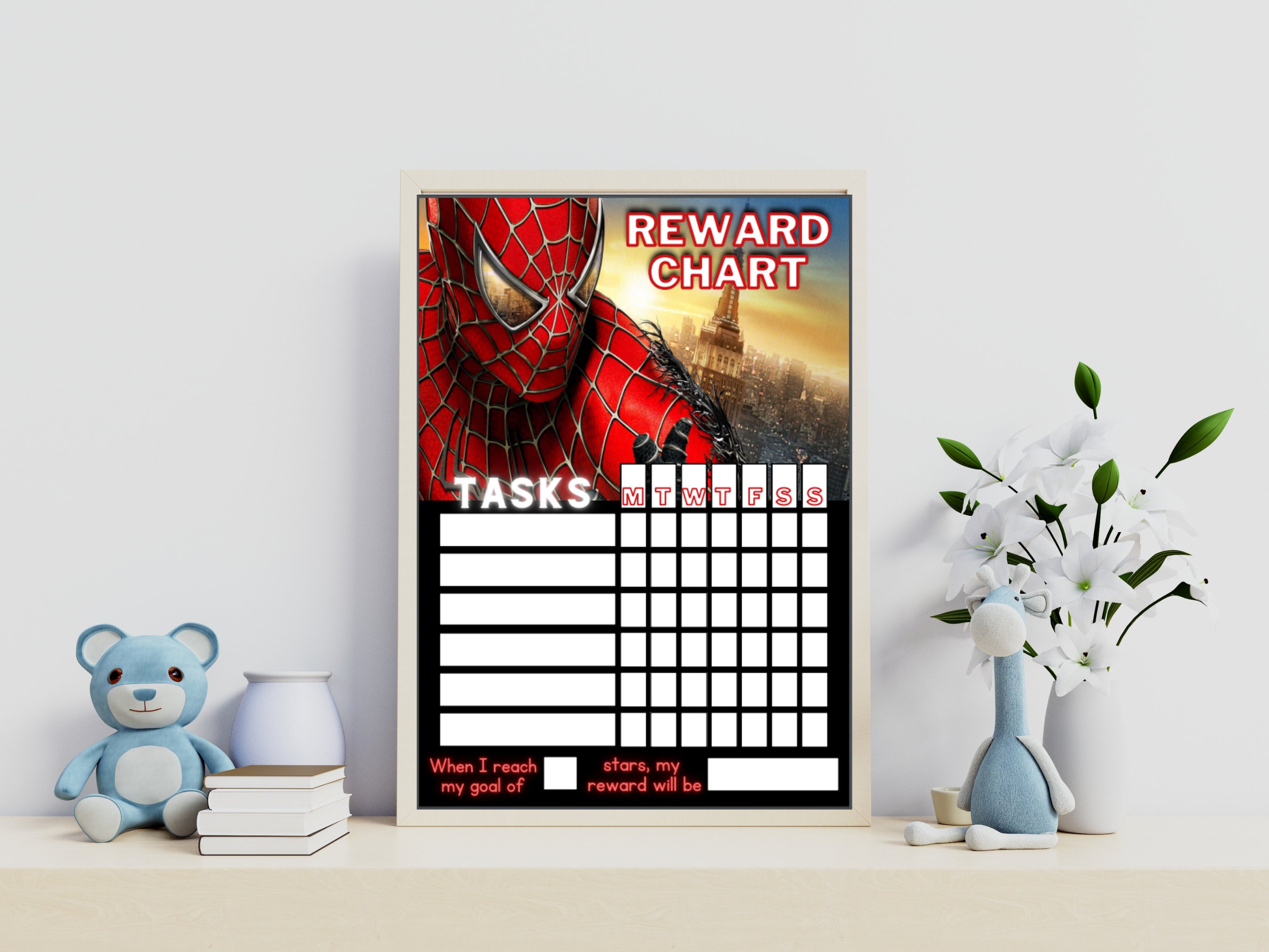 Printable Reward Chart Spiderman Star Chart Behaviour Chart - Etsy ...