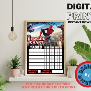 Printable Reward Chart Spiderman Star Chart Behaviour Chart - Etsy