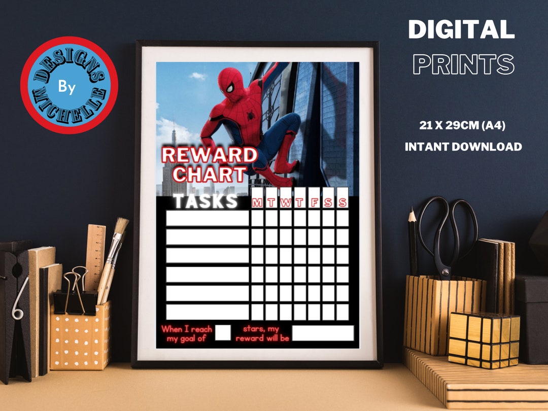 Printable Reward Chart Spiderman Star Chart Behaviour Chart - Etsy
