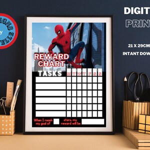 Printable Reward Chart Spiderman Star Chart Behaviour Chart - Etsy