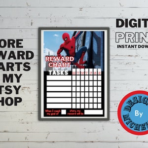 Printable Reward Chart Spiderman Star Chart Behaviour Chart - Etsy