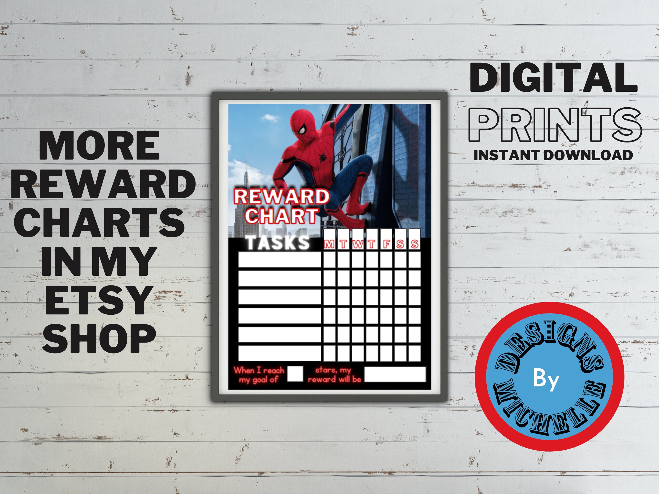 Printable Reward Chart Spiderman Star Chart Behaviour Chart - Etsy