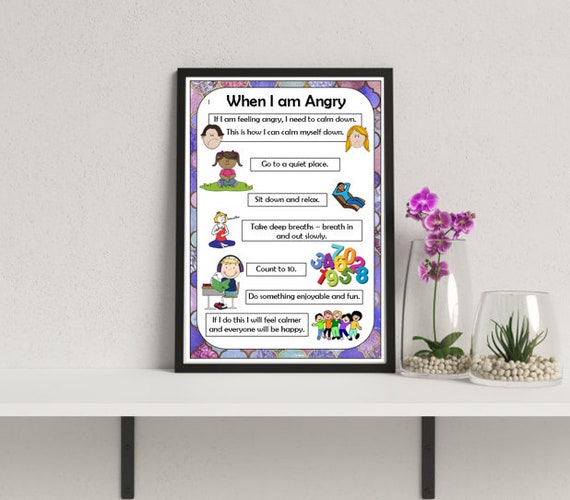 Printable What to Do When Angry Poster | Etsy