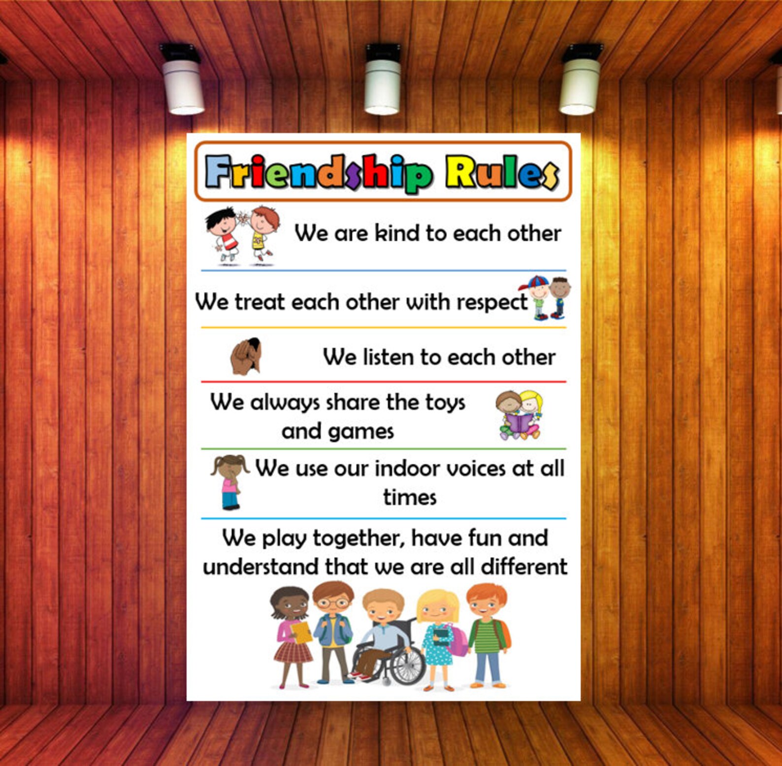 Childminder childcare friendship Rules information poster | Etsy