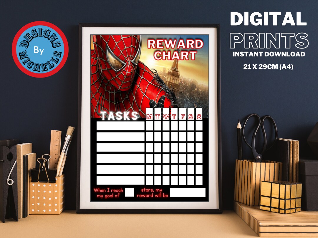Printable Reward Chart Spiderman Star Chart Behaviour Chart - Etsy ...