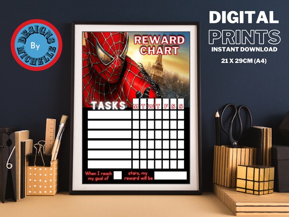 Printable Reward Chart Spiderman Star Chart Behaviour Chart - Etsy ...