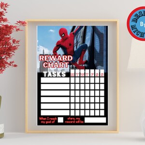 Printable Reward Chart Spiderman Star Chart Behaviour Chart - Etsy