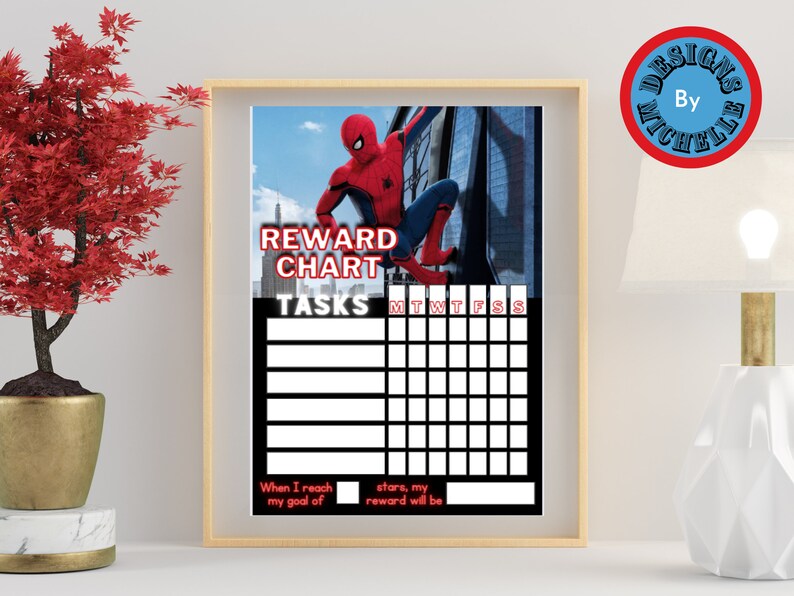 Printable Reward Chart Spiderman Star Chart Behaviour Chart - Etsy