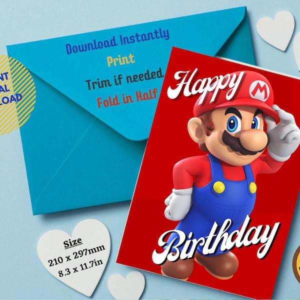 Super Mario Happy Birthday Download - Etsy