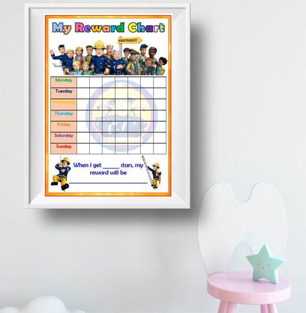 Printable Fireman Sam Reward Chart Kids Behaviour Chart - Etsy Australia