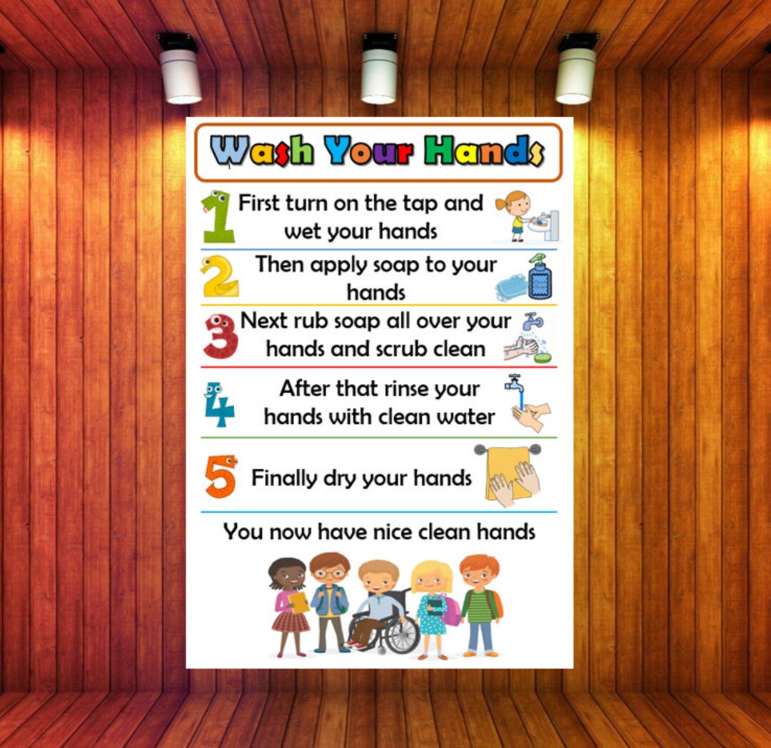 Childminder Childcare Hand Washing Information Poster Display Digital ...