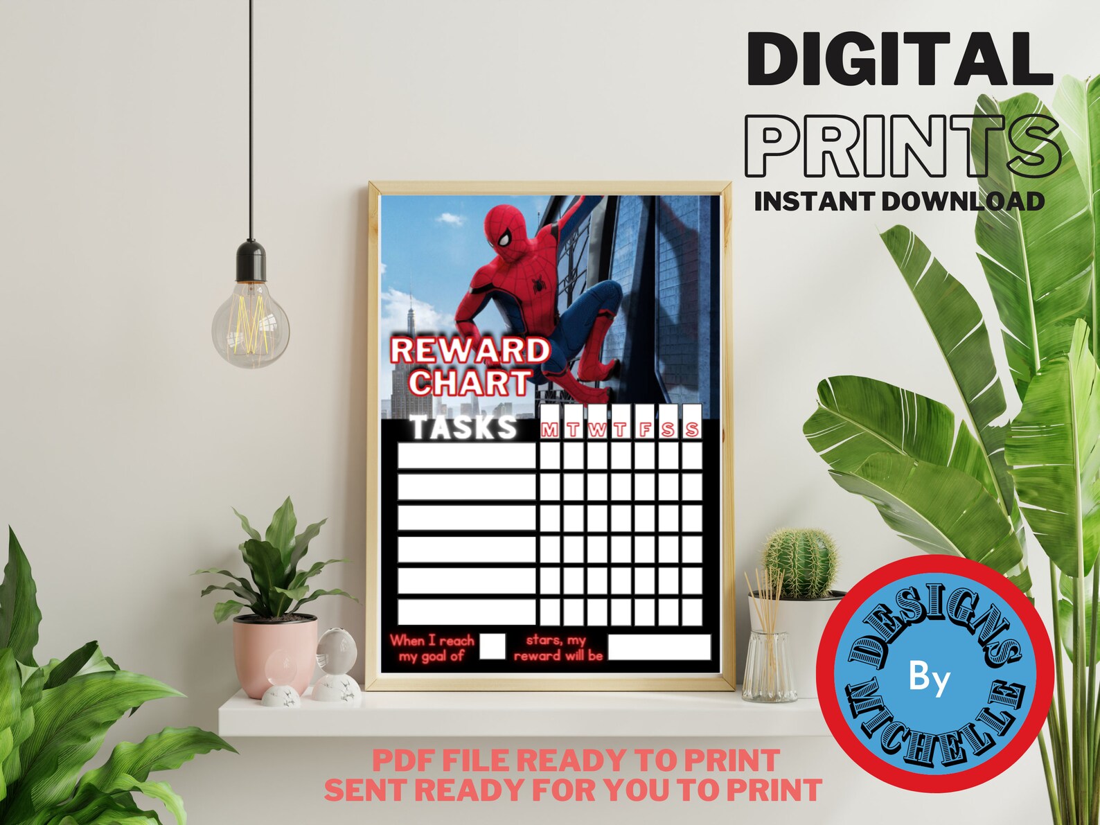Printable Reward Chart Spiderman Star Chart Behaviour Chart - Etsy
