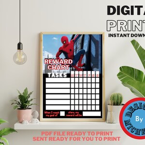Printable Reward Chart Spiderman Star Chart Behaviour Chart - Etsy
