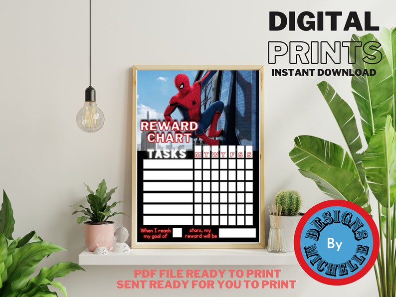 Printable Reward Chart Spiderman Star Chart Behaviour Chart - Etsy