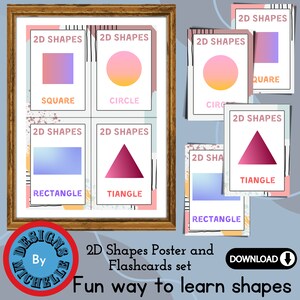 Daycare 2D Shapes Poster and Flashcards Childcare and Day - Etsy UK