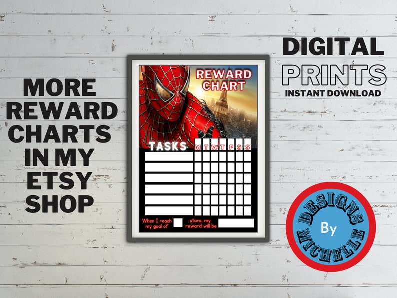 Printable Reward Chart Spiderman Star Chart Behaviour Chart - Etsy ...
