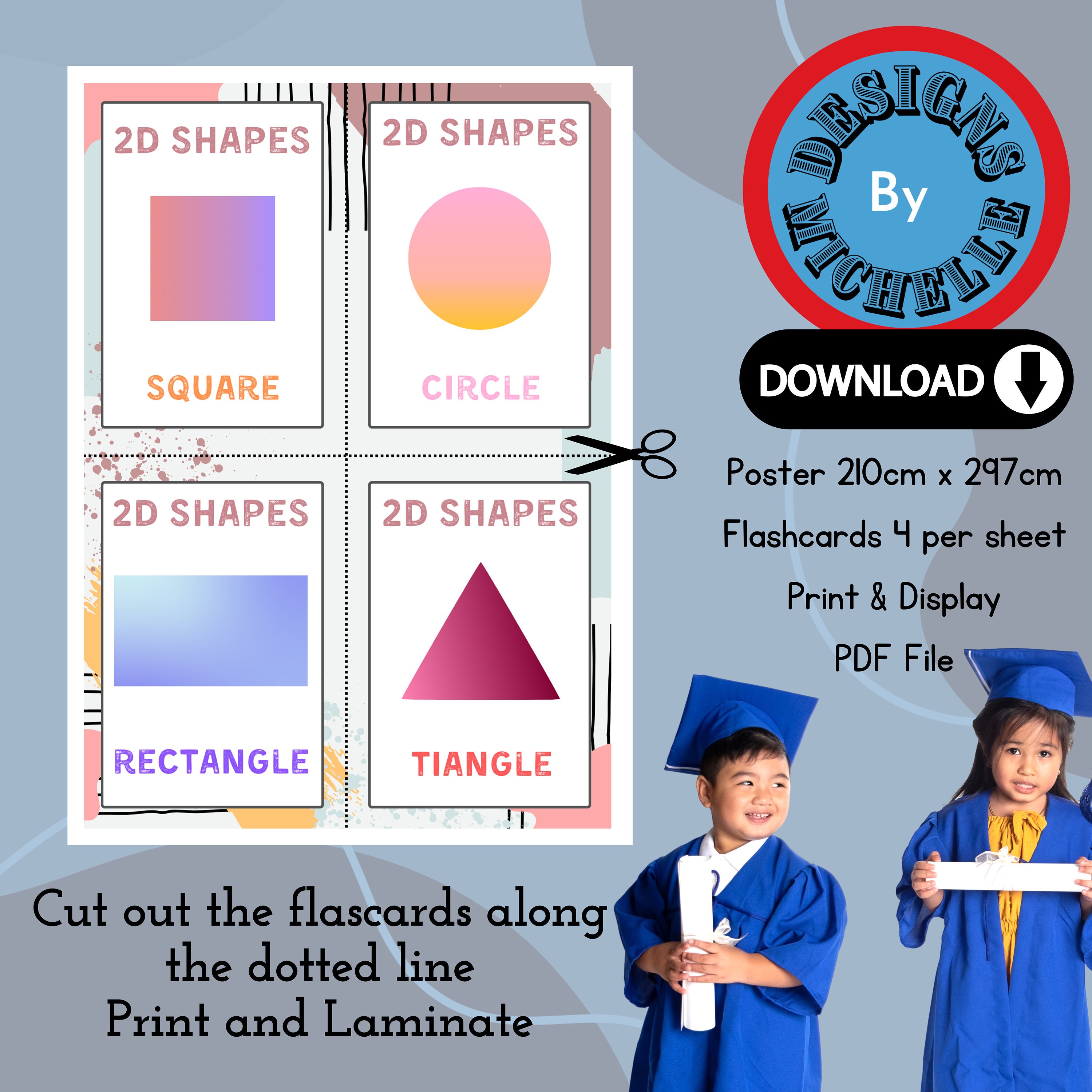 Daycare 2D Shapes Poster and Flashcards Childcare and Day - Etsy UK