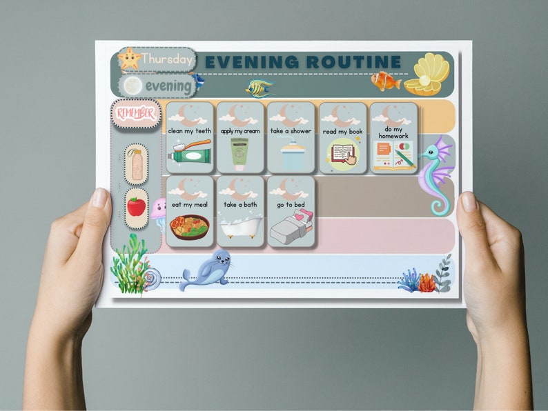Daily Routine Chart Evening Routine Morning Routine Pecs - Etsy