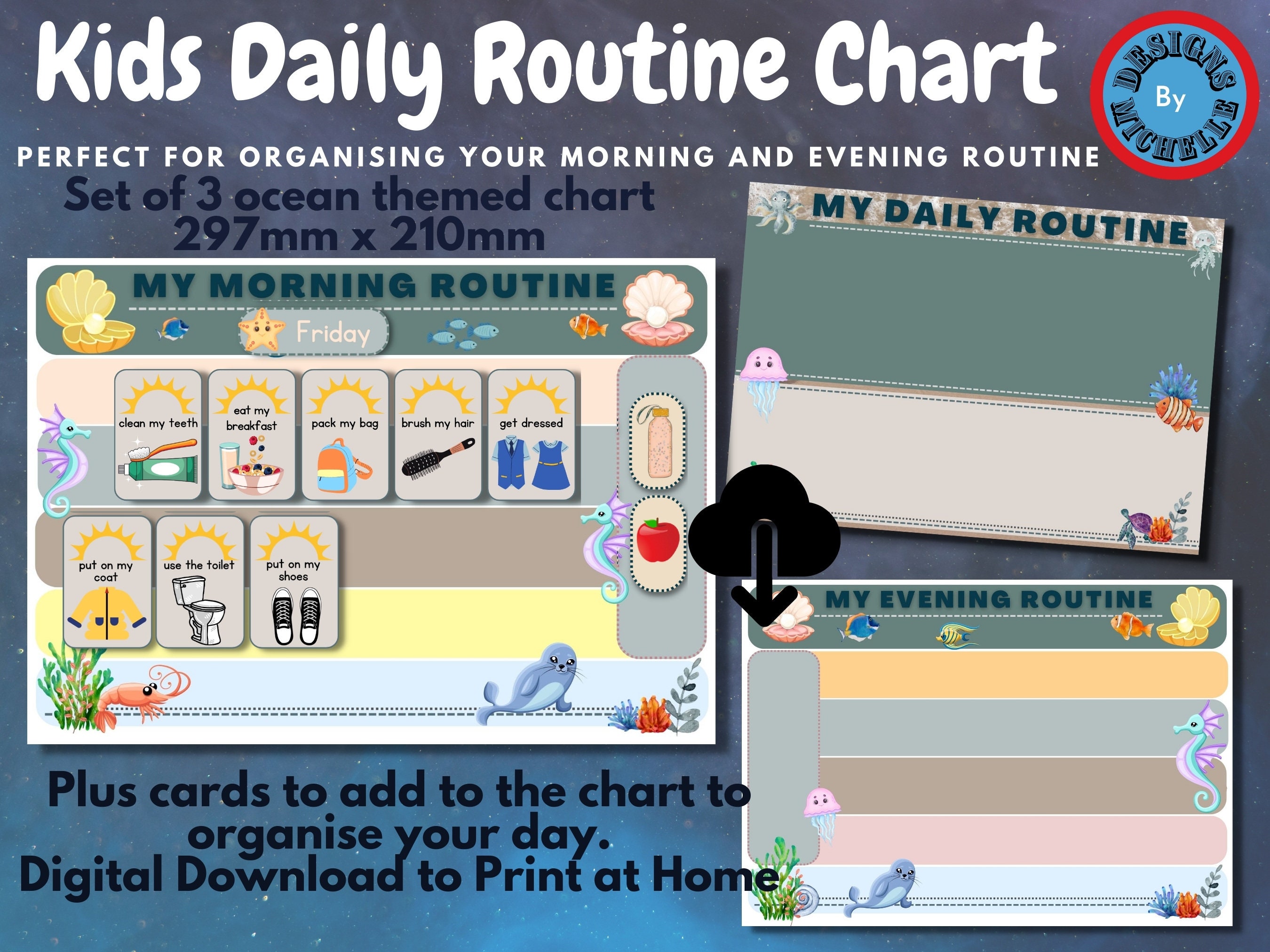 Daily Routine Chart Evening Routine Morning Routine Pecs - Etsy