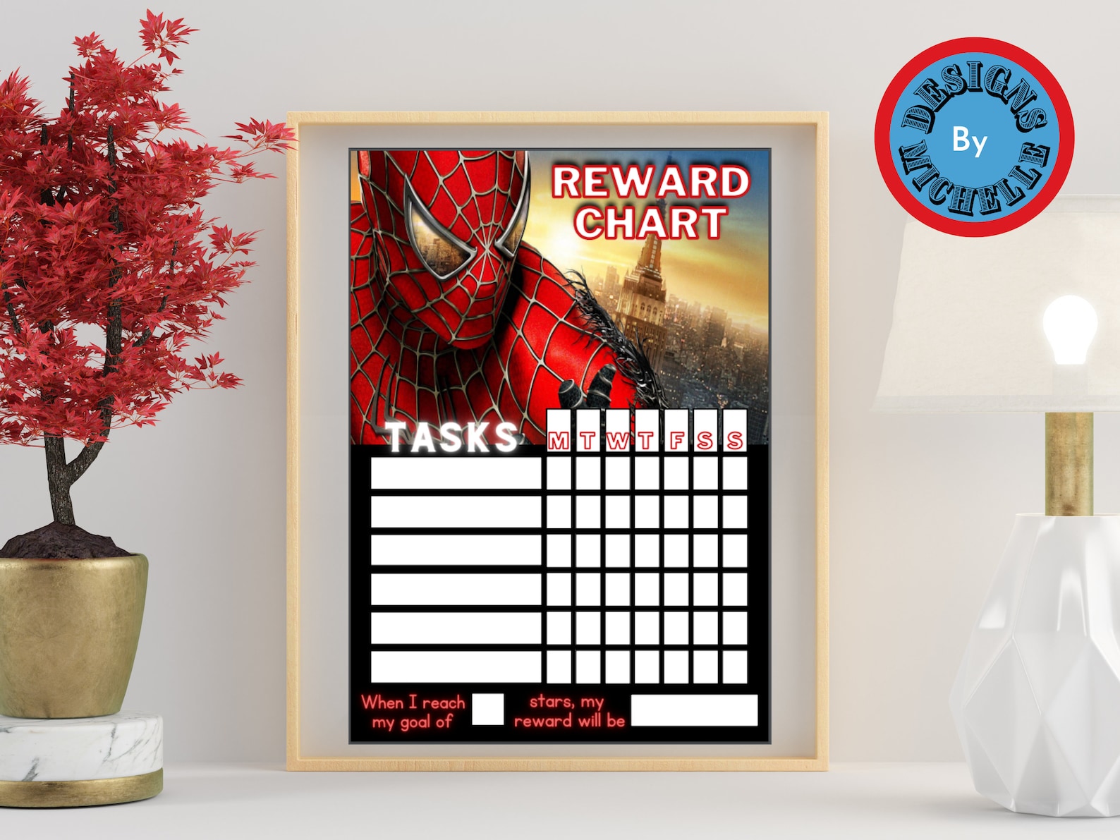 Printable Reward Chart Spiderman Star Chart Behaviour Chart Fun Sticker ...