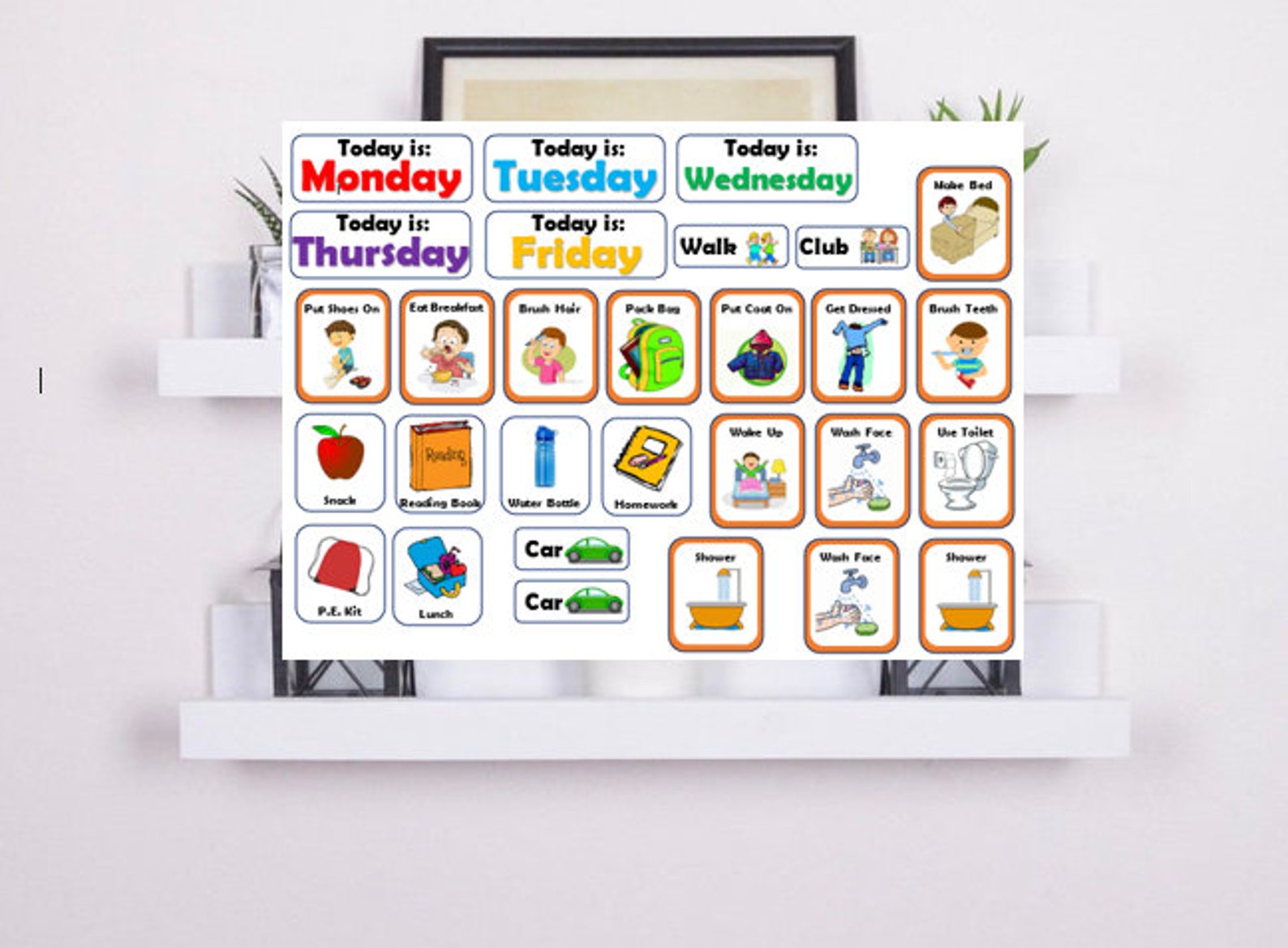 School morning routine chart behaviour chart autism aid | Etsy