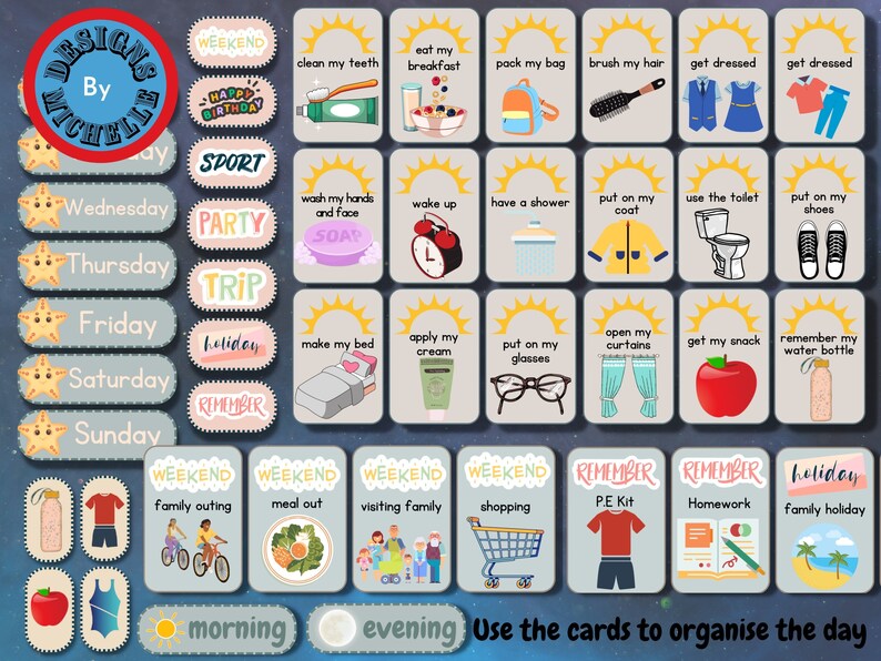 Daily Routine Chart Evening Routine Morning Routine Pecs - Etsy