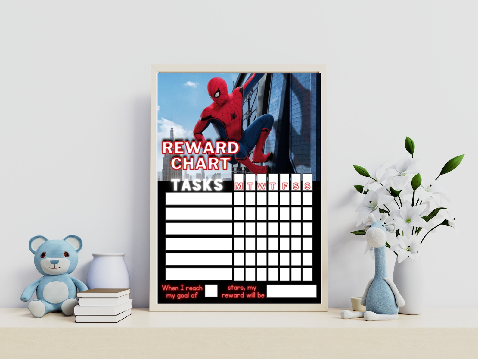 Printable Reward Chart Spiderman Star Chart Behaviour Chart - Etsy
