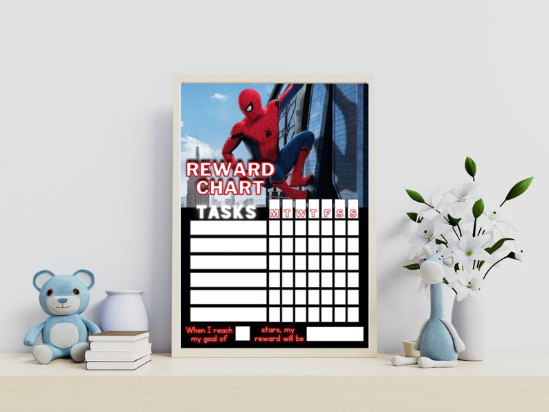 Printable Reward Chart Spiderman Star Chart Behaviour Chart - Etsy