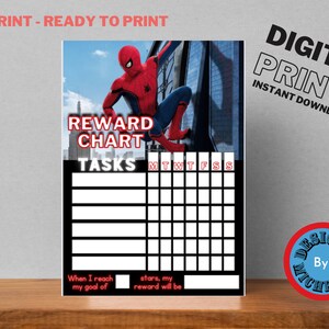 Printable Reward Chart Spiderman Star Chart Behaviour Chart - Etsy