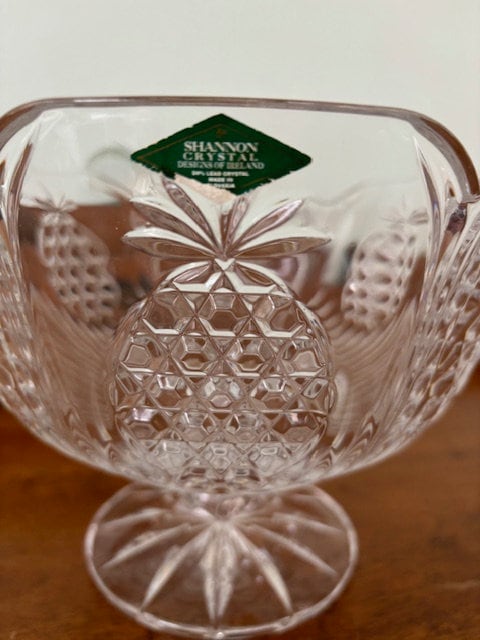 Shannon Crystal Footed Bowl With Pineapple Pattern - Rare! - Etsy
