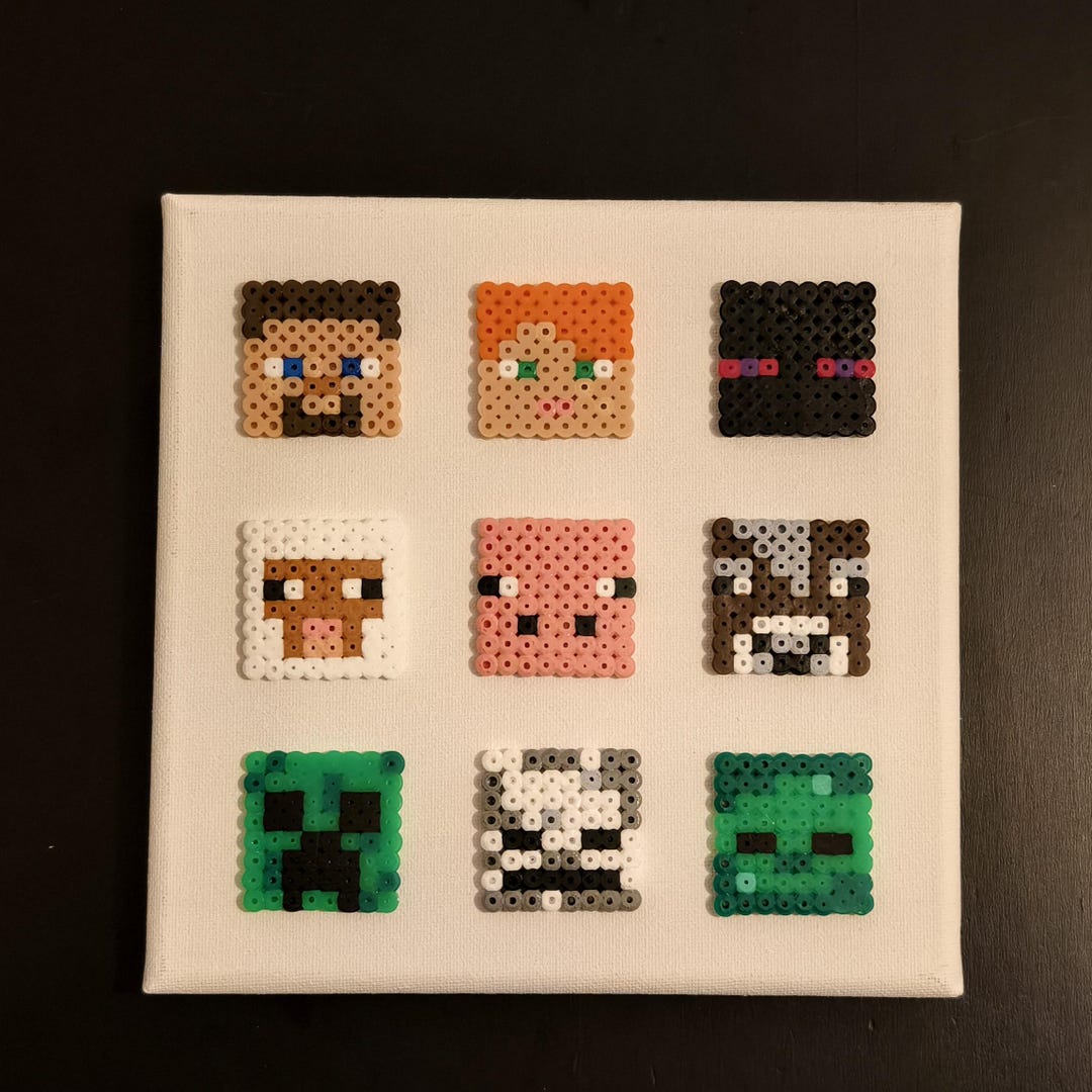 Minecraft Hama Bead | Perler Bead Art – Handmade Pixel Art on Canvas ...