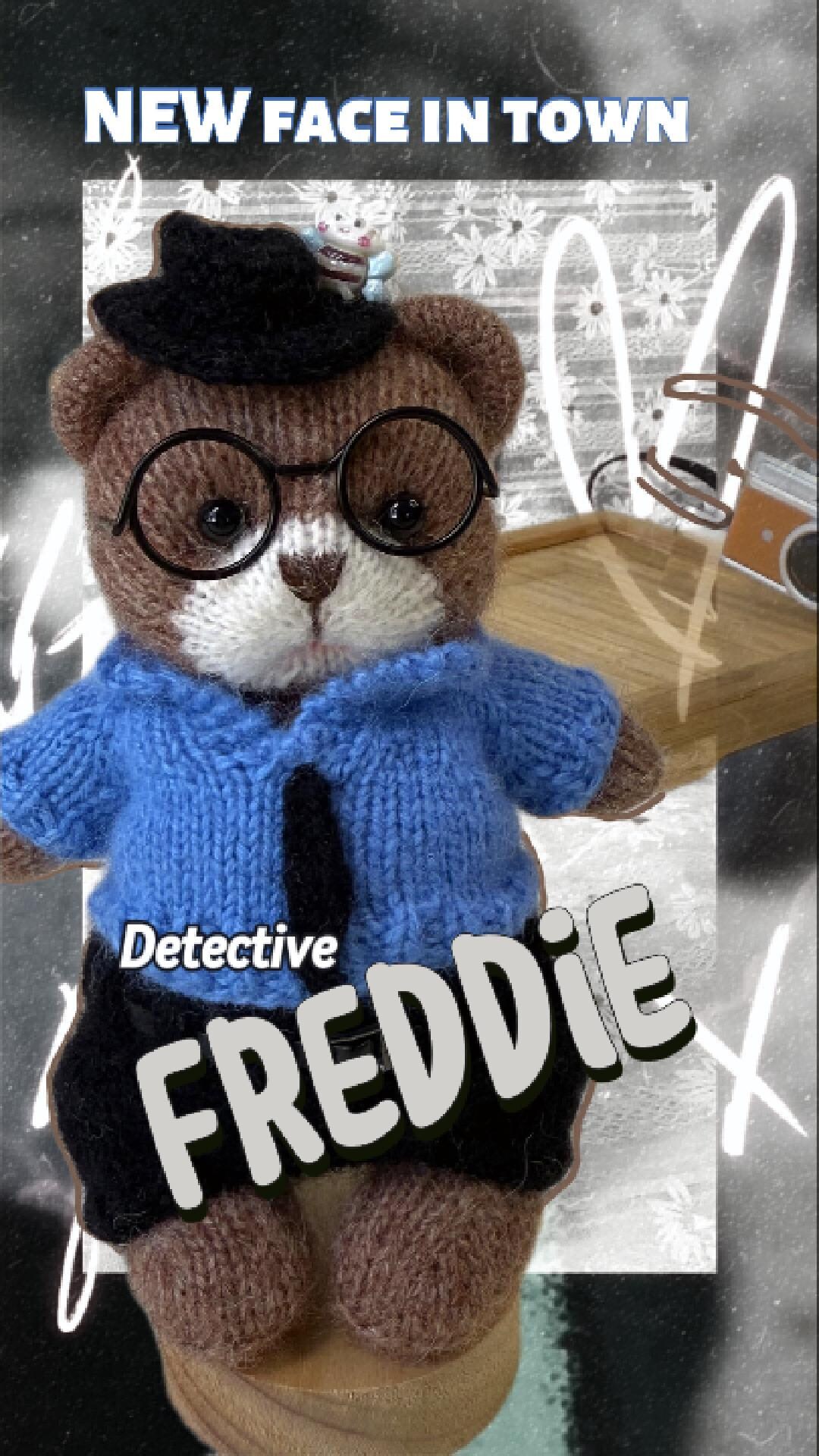 Handmade Crochet Teddy Bear – Freddie the Detective Bear | Brown Plush ...