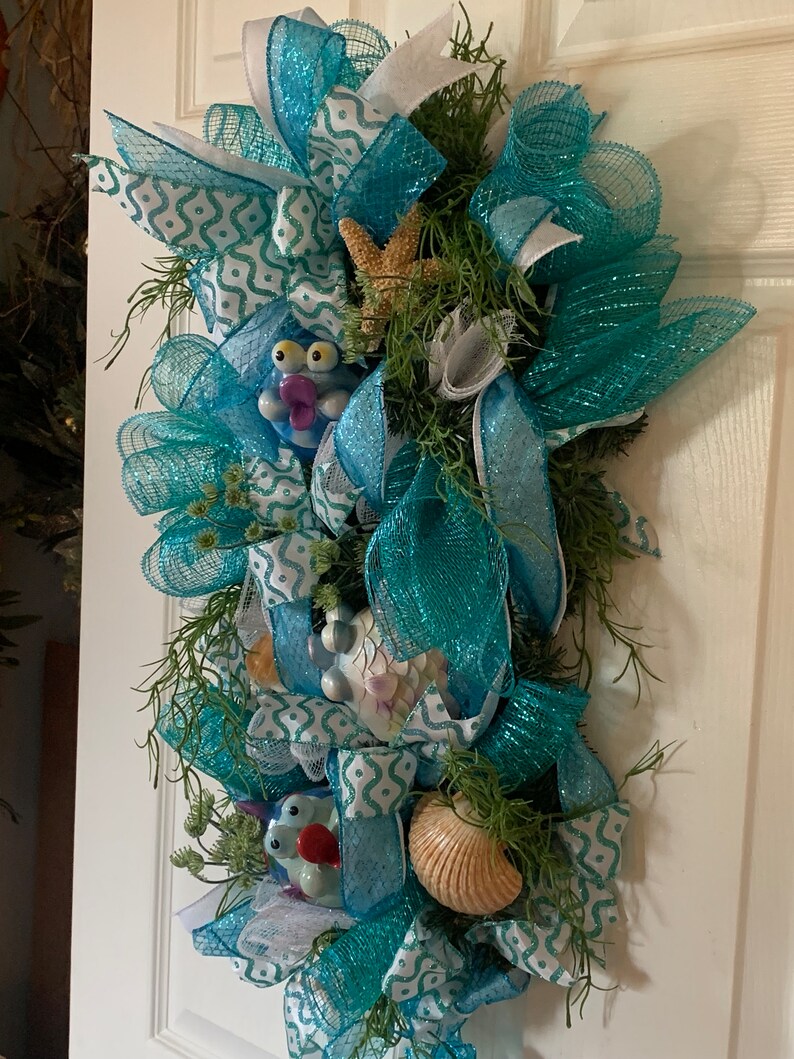 Beach Swag, Summer Fish Swag or Wreath, Beach Theme for Seashore Home ...