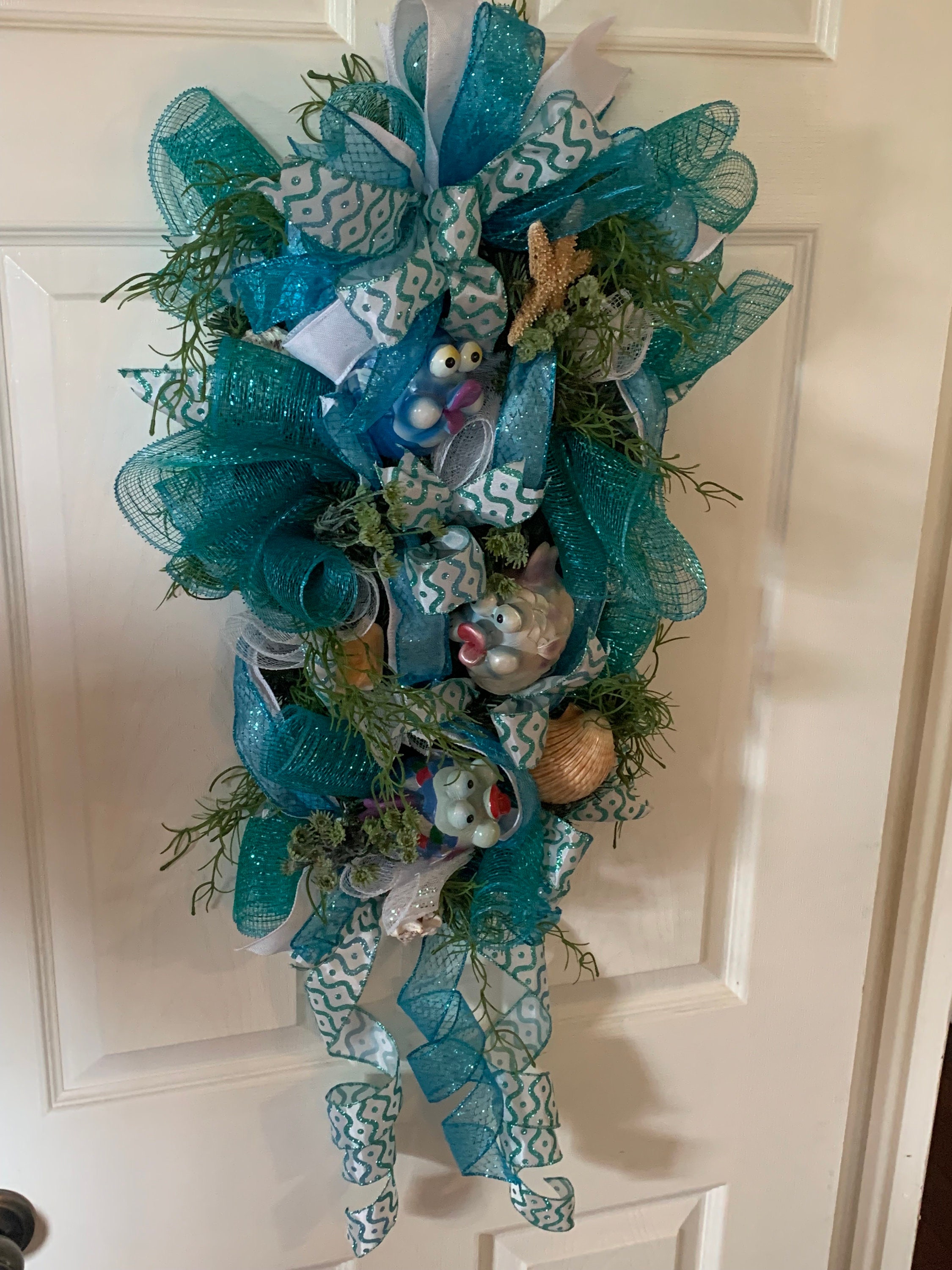 Beach Swag, Summer Fish Swag or Wreath, Beach Theme for Seashore Home ...