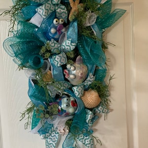 Beach Swag, Summer Fish Swag or Wreath, Beach Theme for Seashore Home ...