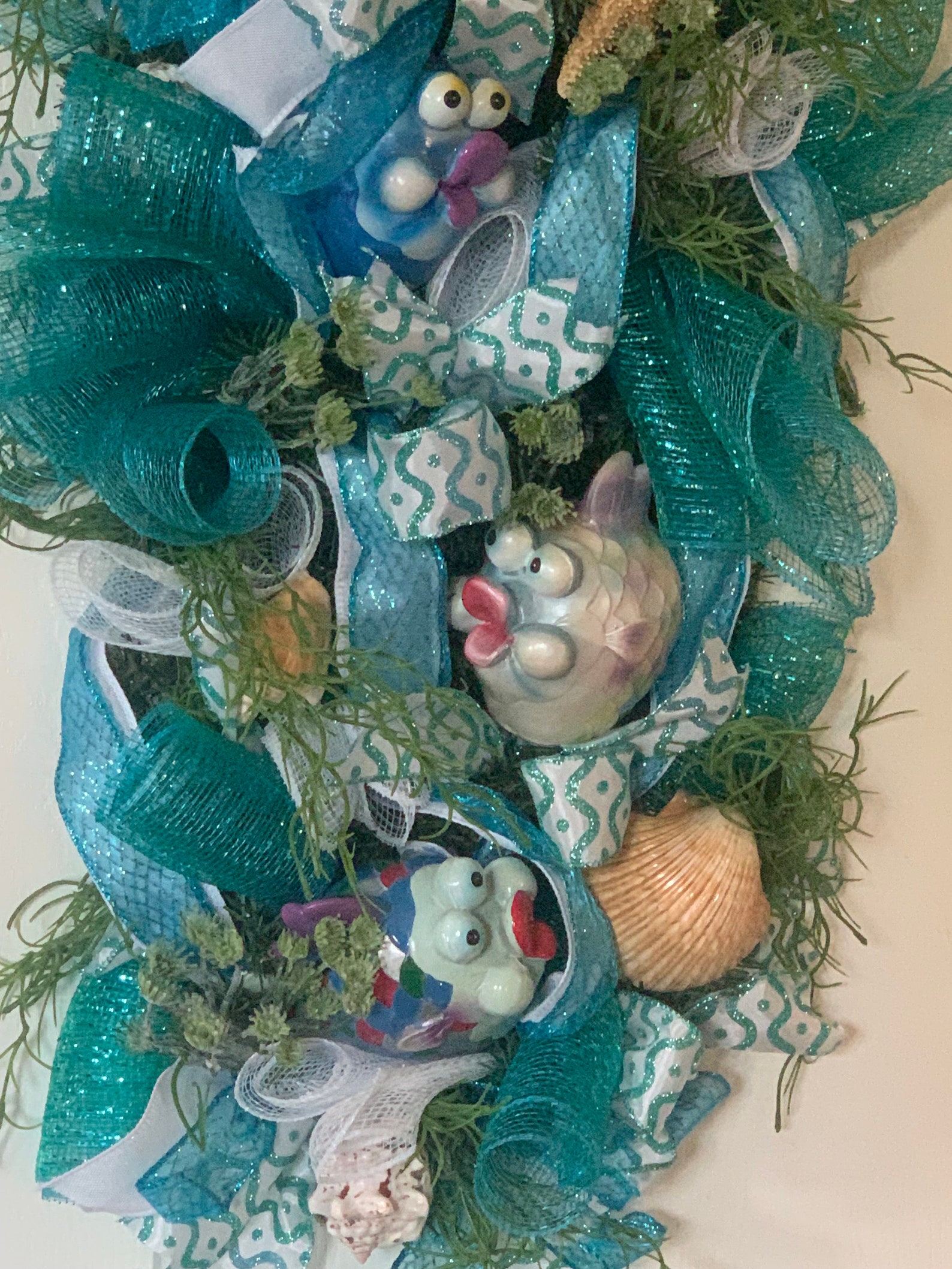 Beach Swag, Summer Fish Swag or Wreath, Beach Theme for Seashore Home ...