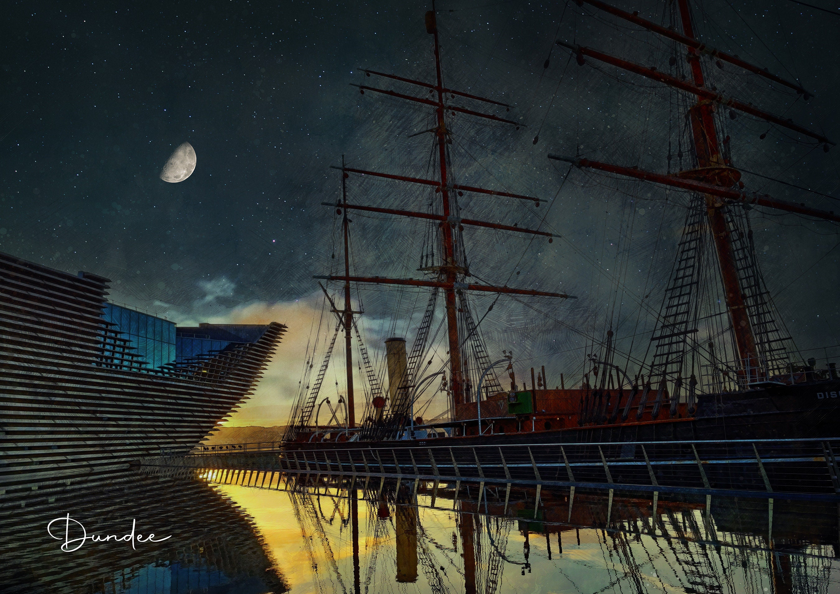 Dundee Night Sky Print - Dundee, Dundee Digital Print, Dundee Poster ...