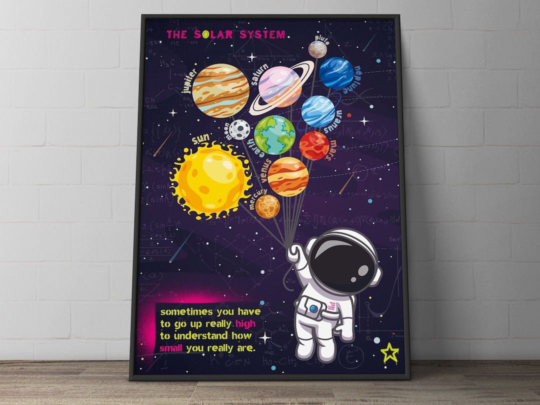 Solar System Print, Poster of the Solar System, Kids Space Poster Print ...
