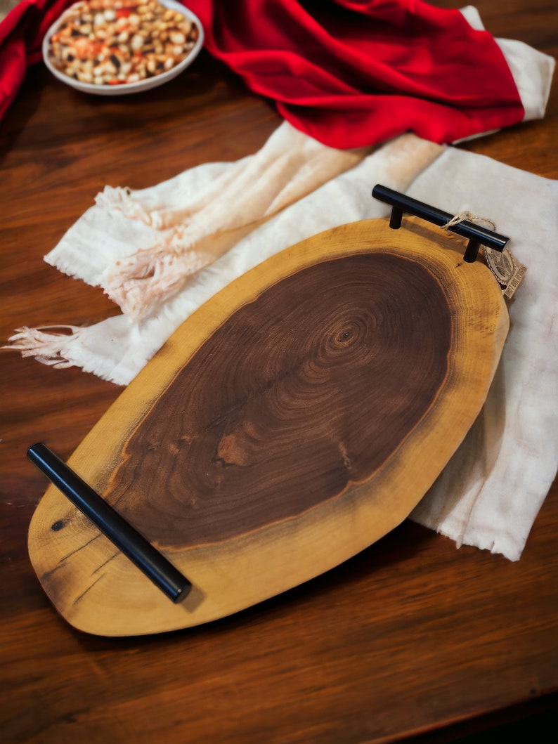 Natural Shaped Walnut Serving Tray Live Edge Charcuterie - Etsy