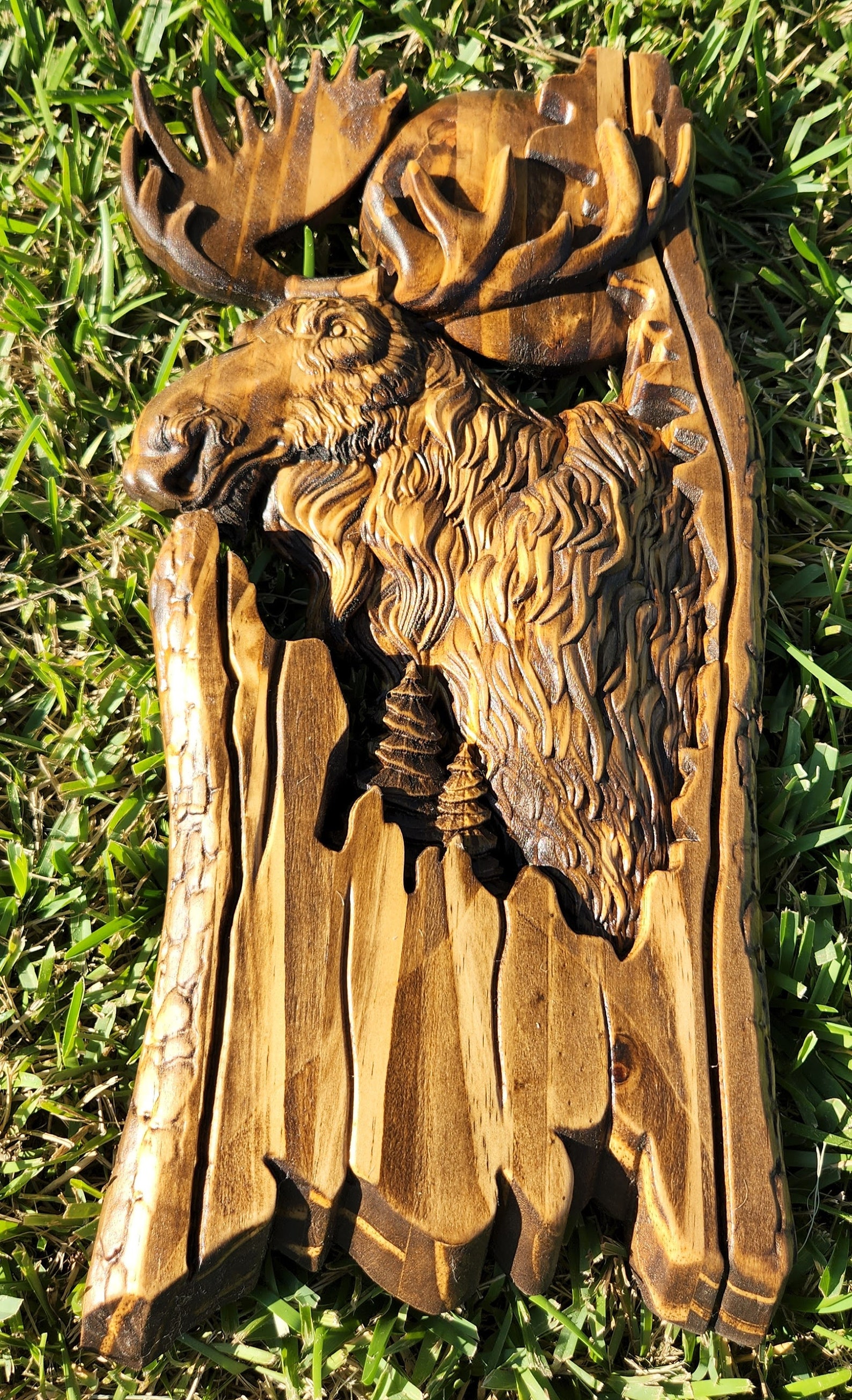 Carved Wooden Moose Wall Decor 3D Wood Carving Wall Art - Etsy