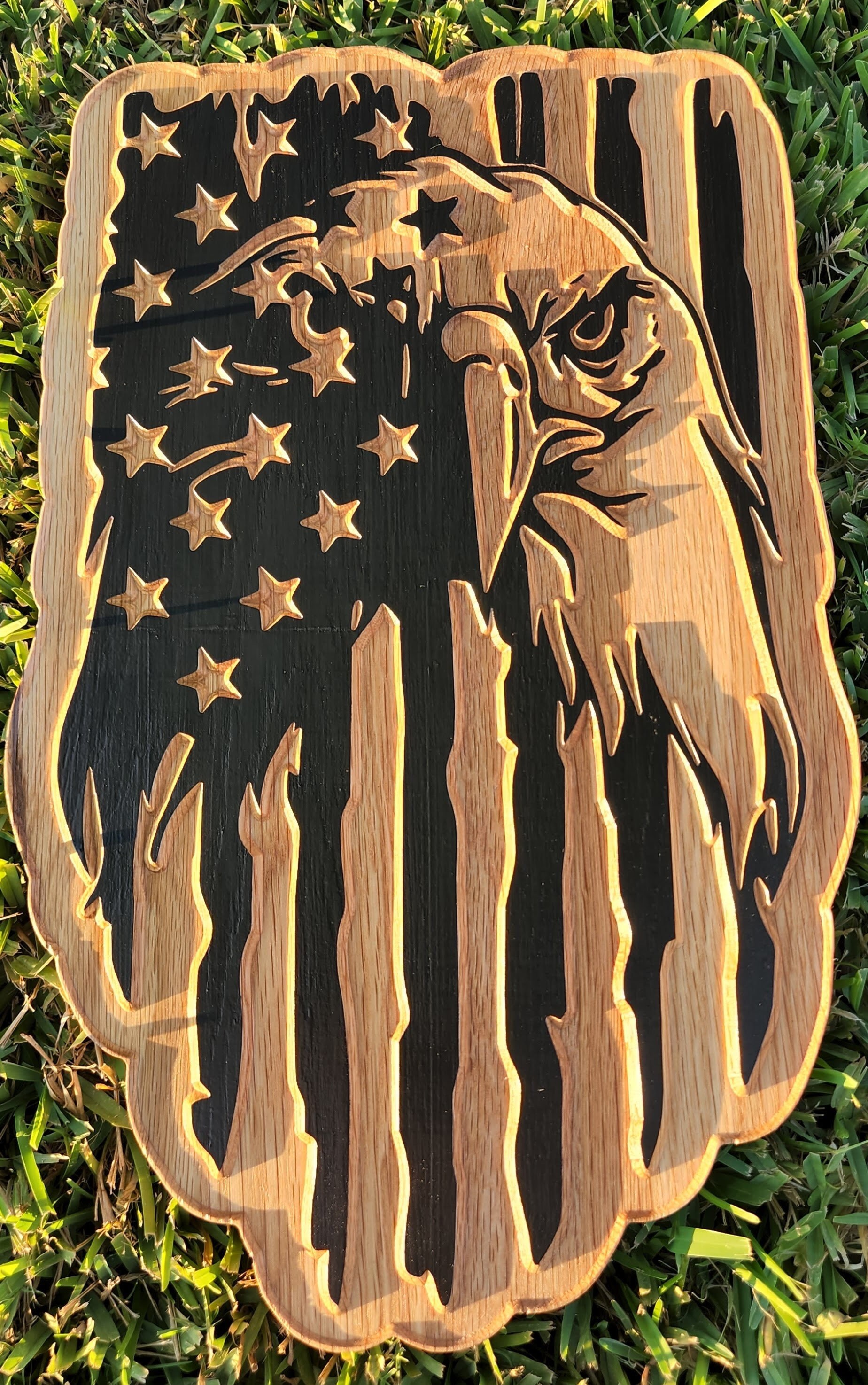 American Eagle Oak Plaque - Etsy