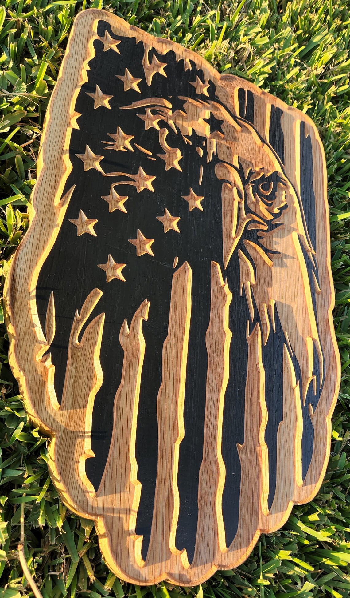 American Eagle Oak Plaque - Etsy