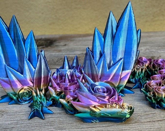 3D Printed Articulated Rose Wing Dragon - Etsy