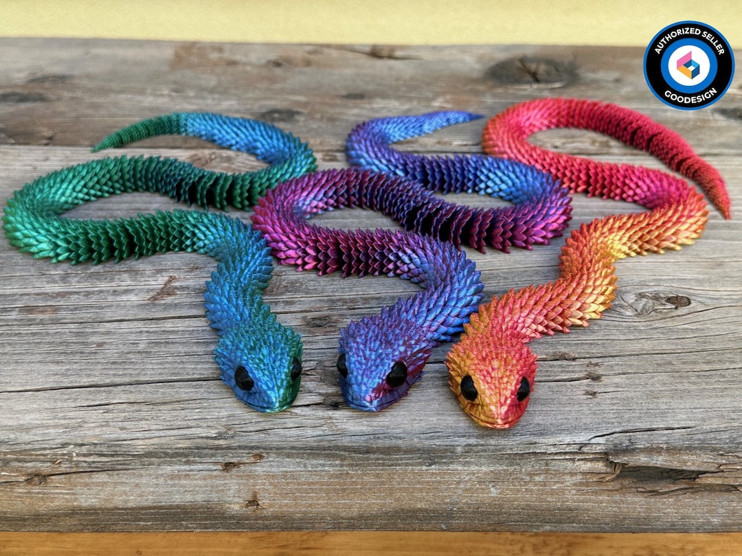 3D Printed Articulated Bush Viper Snake - Etsy