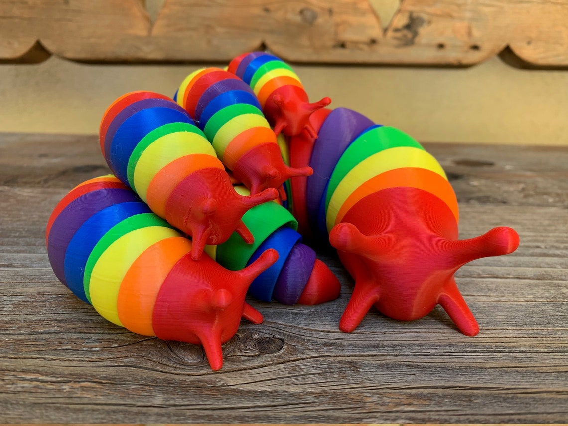 Pride / Rainbow Slug 3D Printed Articulated Slug - Etsy UK