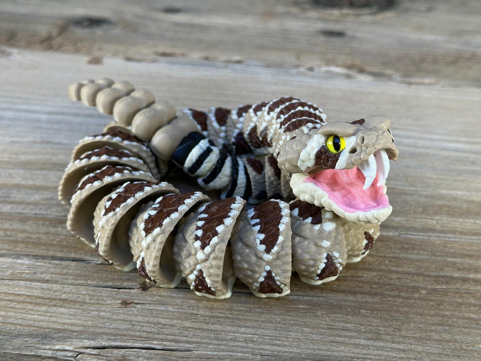 3D Printed Articulated Diamondback Rattlesnake With Opening Mouth ...